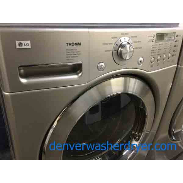 Spectacular Silver LG Front-Load Set on Pedestals, Direct-Drive ...