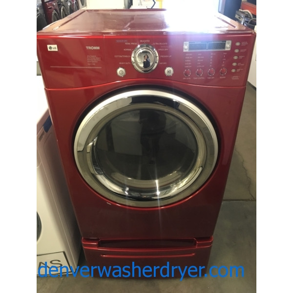 Nice LG Front-Load TROMM Dryer, Cherry Red, Sensor Dry, Capacity 7.3 Cu ...