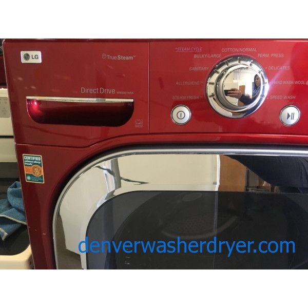 LG Cherry Red Front-Load Washer, Steam, HE, Capacity 4.5 Cu.Ft ...