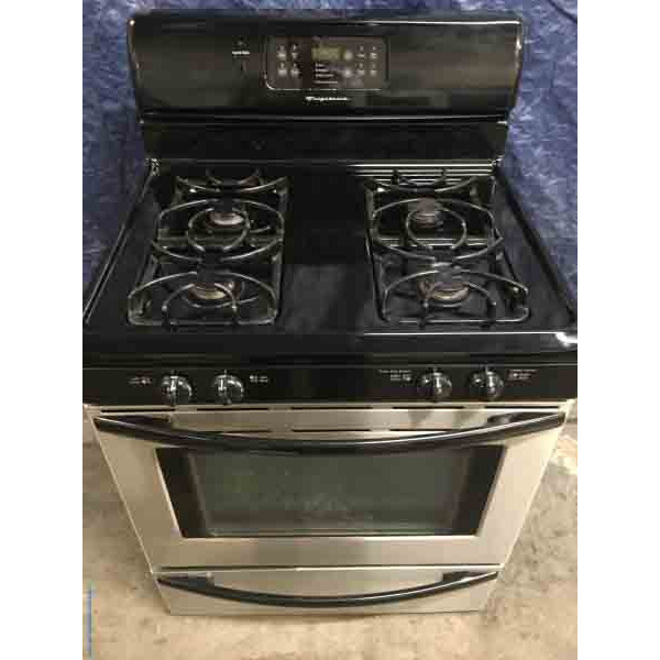 Fancy Frigidaire *GAS* Black/Stainless Self-Cleaning Free Standing ...