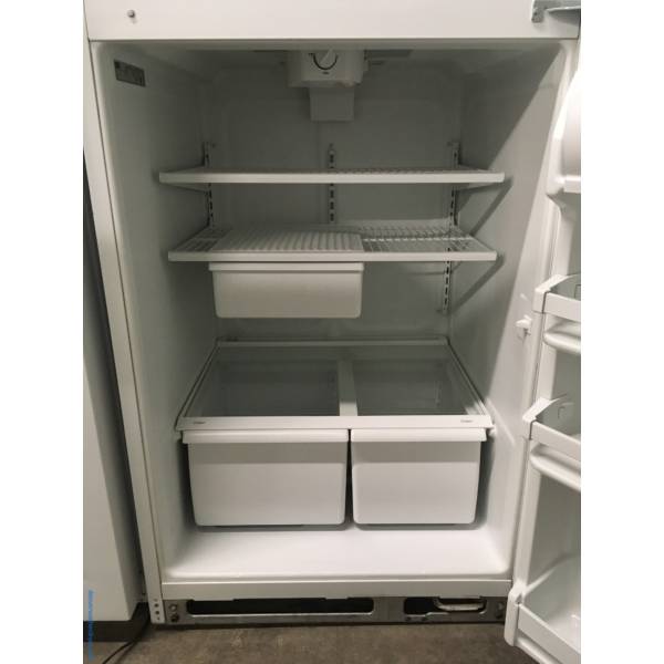 Two White Top-Mount Refrigerators, 18.0 Cu.Ft. Roper AND 16.0 Cu.Ft. GE ...