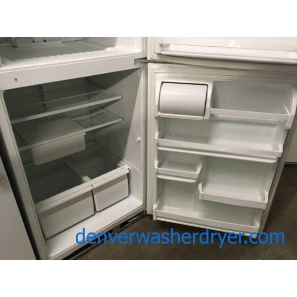 Two White Top-Mount Refrigerators, 18.0 Cu.Ft. Roper AND 16.0 Cu.Ft. GE ...