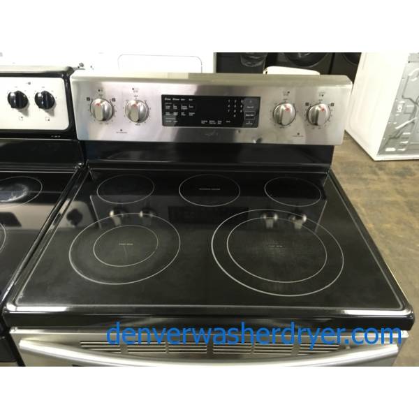 Stainless Samsung Electric Range, 5 Burners, Self/Steam Cleaning ...