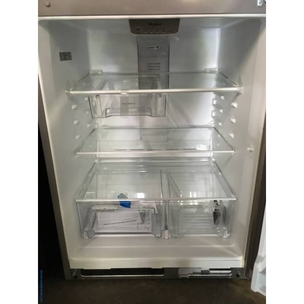 NEW!! Stainless Top-Mount Whirlpool Refrigerator, Clear Humidity ...